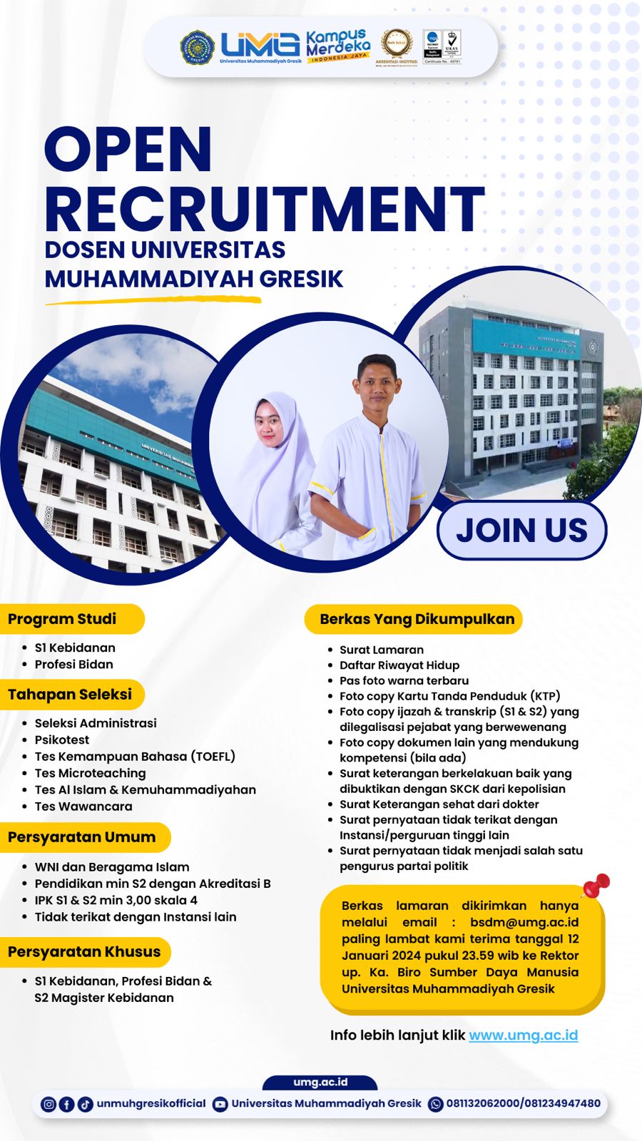 REKRUTMEN DOSEN KEBIDANAN & PROFESI BIDAN