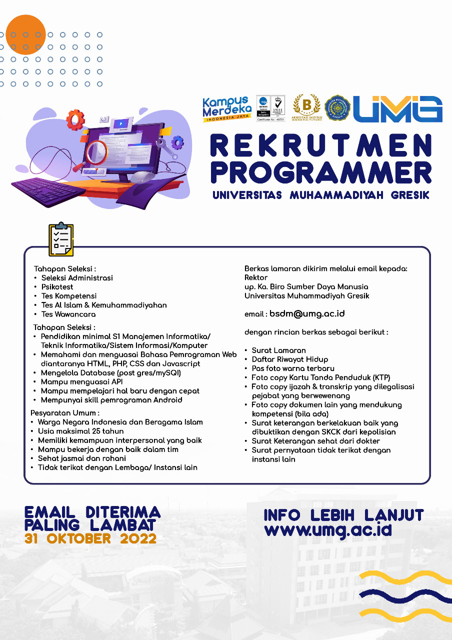 PENGUMUMAN REKRUTMEN PROGRAMER UMG